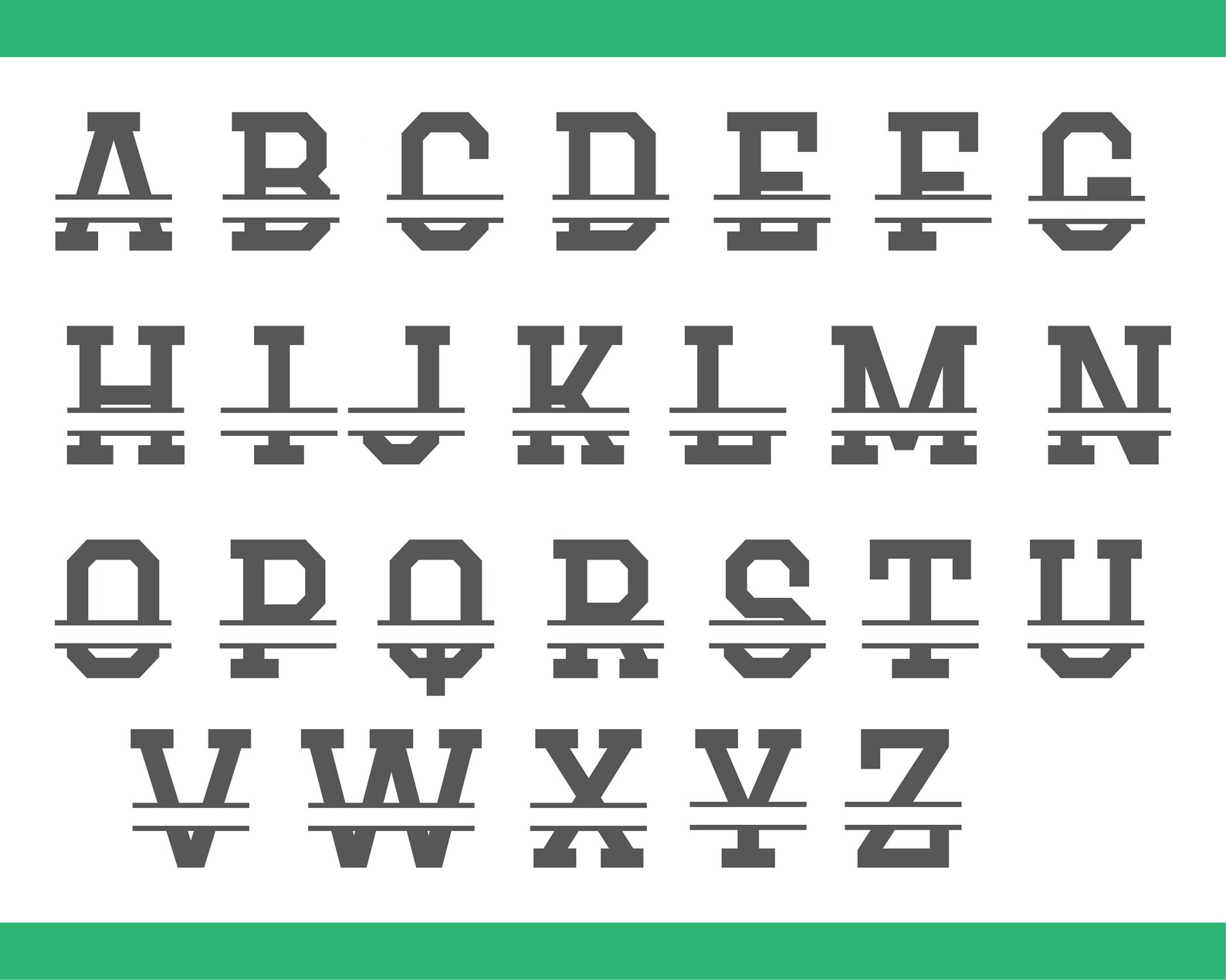 Split Monogram SVG Split Monogram Frame Alphabet Split - Etsy Canada