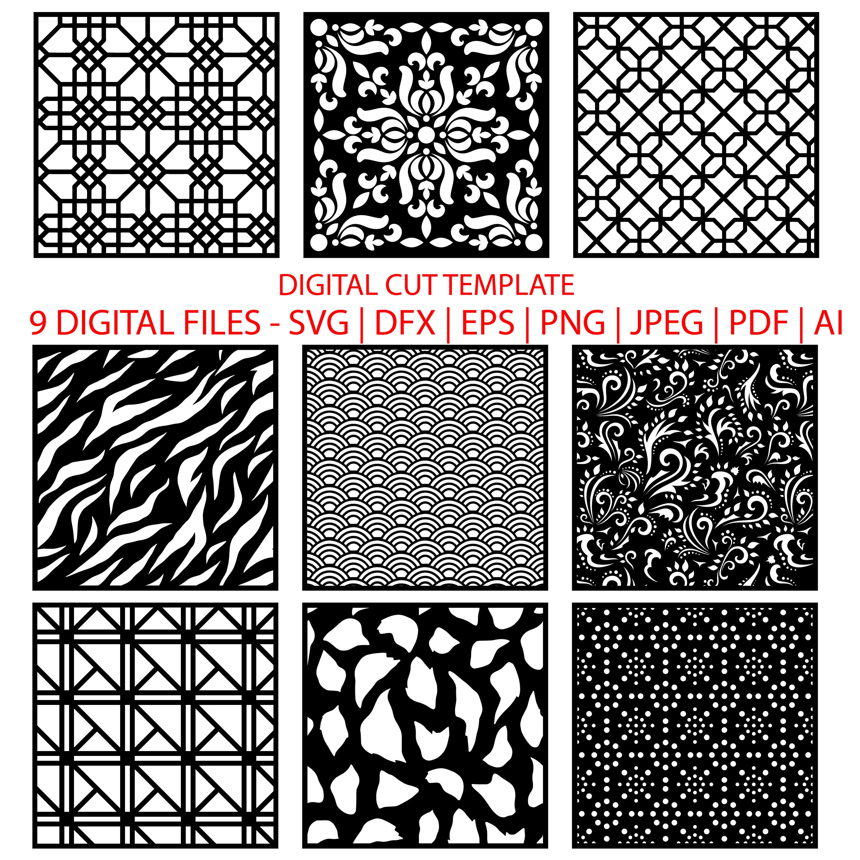 09 Digital Panel Laser Cut Template Svg | Etsy
