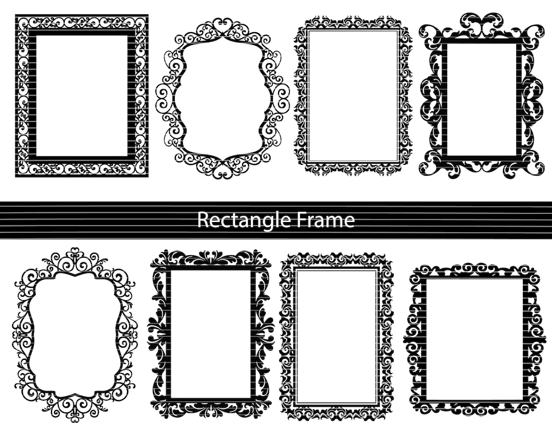 Decorative Rectangle Frame Svg, Square Frame, Frame Svg Bundle ...