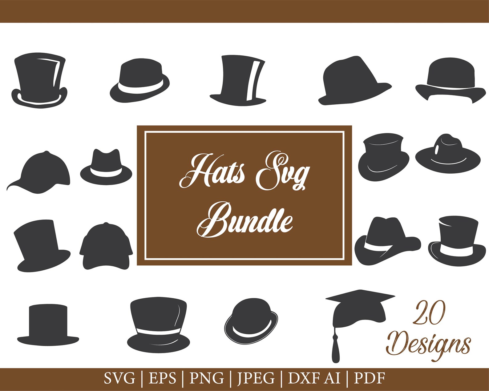 HAT SVG Bundle Gentleman Svg Hat Svg Hat Clipart Top Hat - Etsy