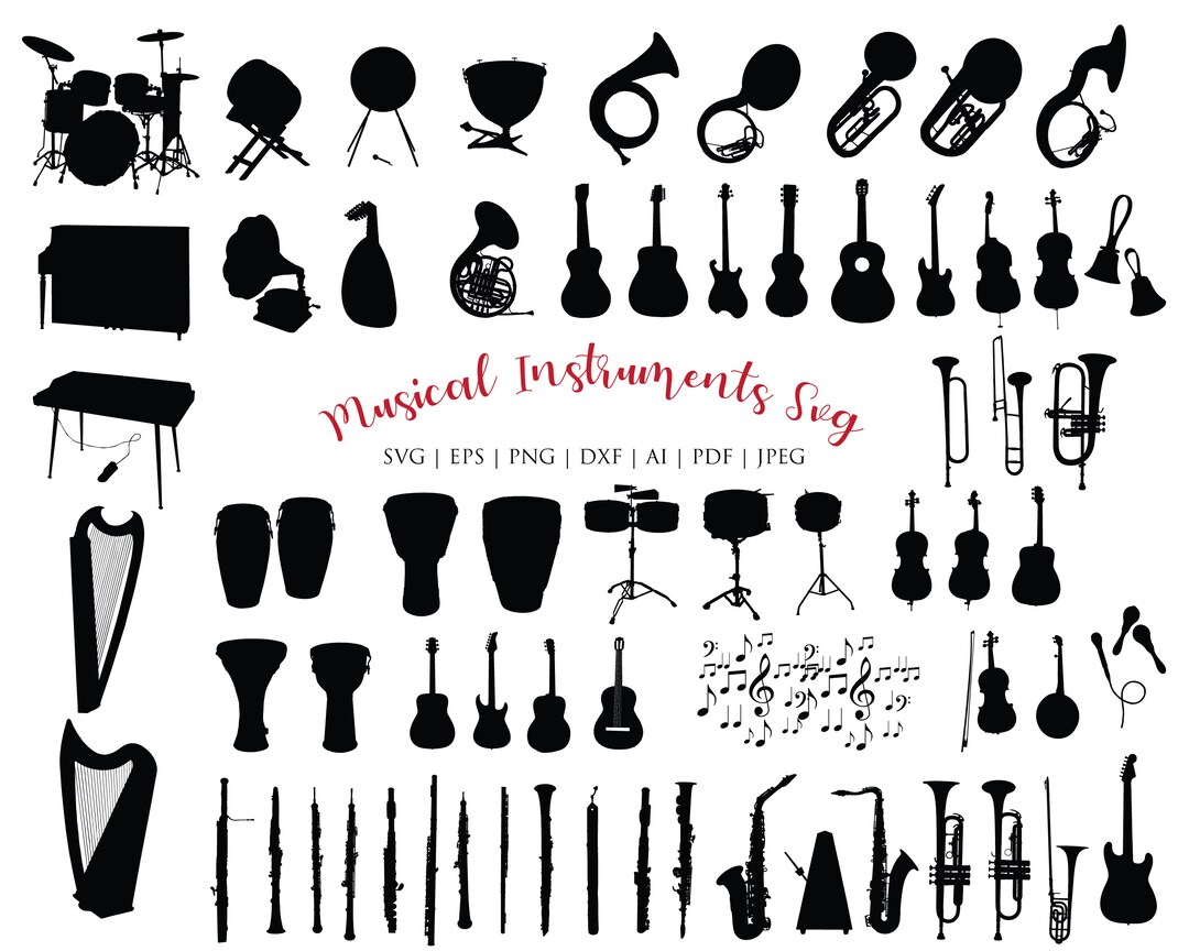 Buy Music Instruments Svg Bundle Guitar Svg, Music Drum Svg , Music ...