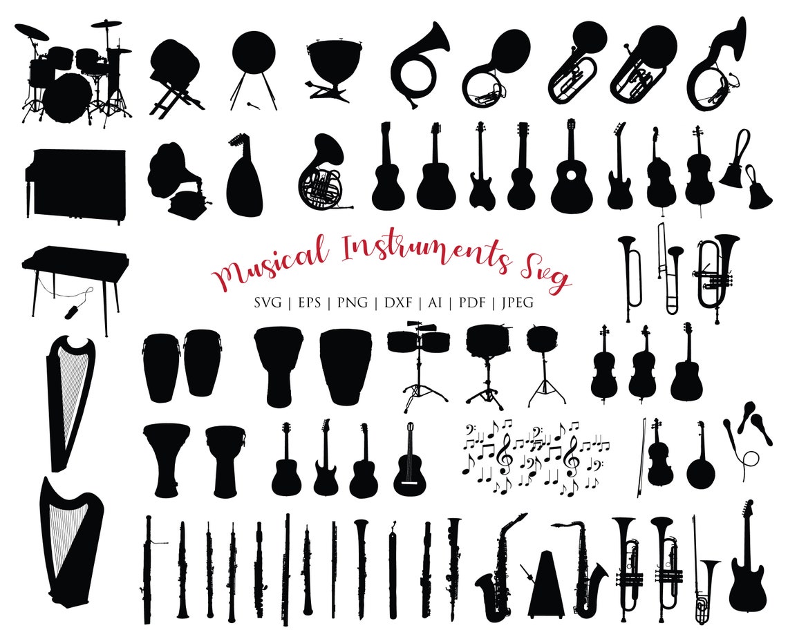 Buy Music Instruments Svg Bundle Guitar Svg Music Drum Svg Online in ...