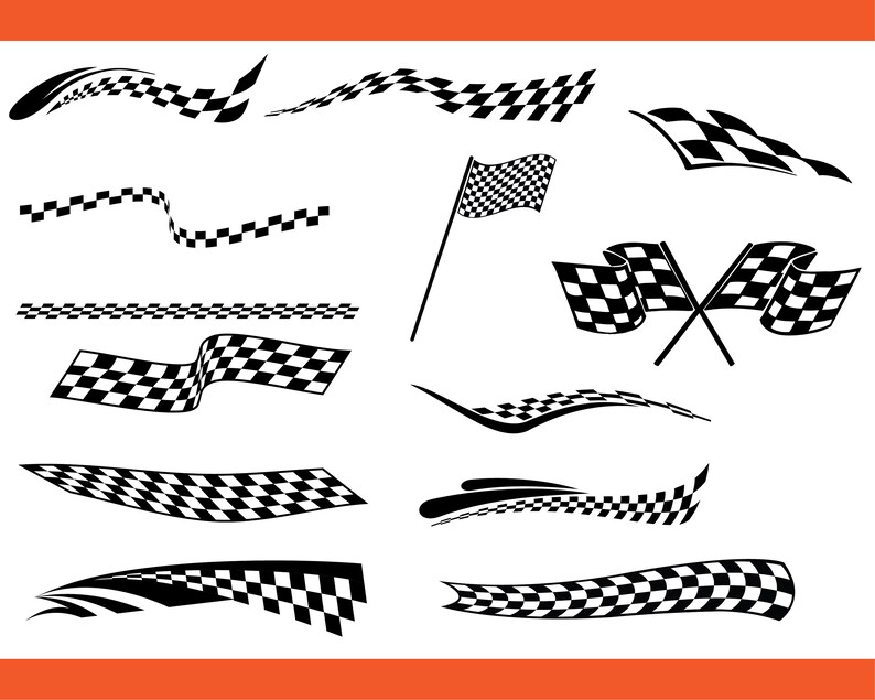 Race Flag Svg Bundle Racing Flag Svg Clipart Auto Race Car - Etsy