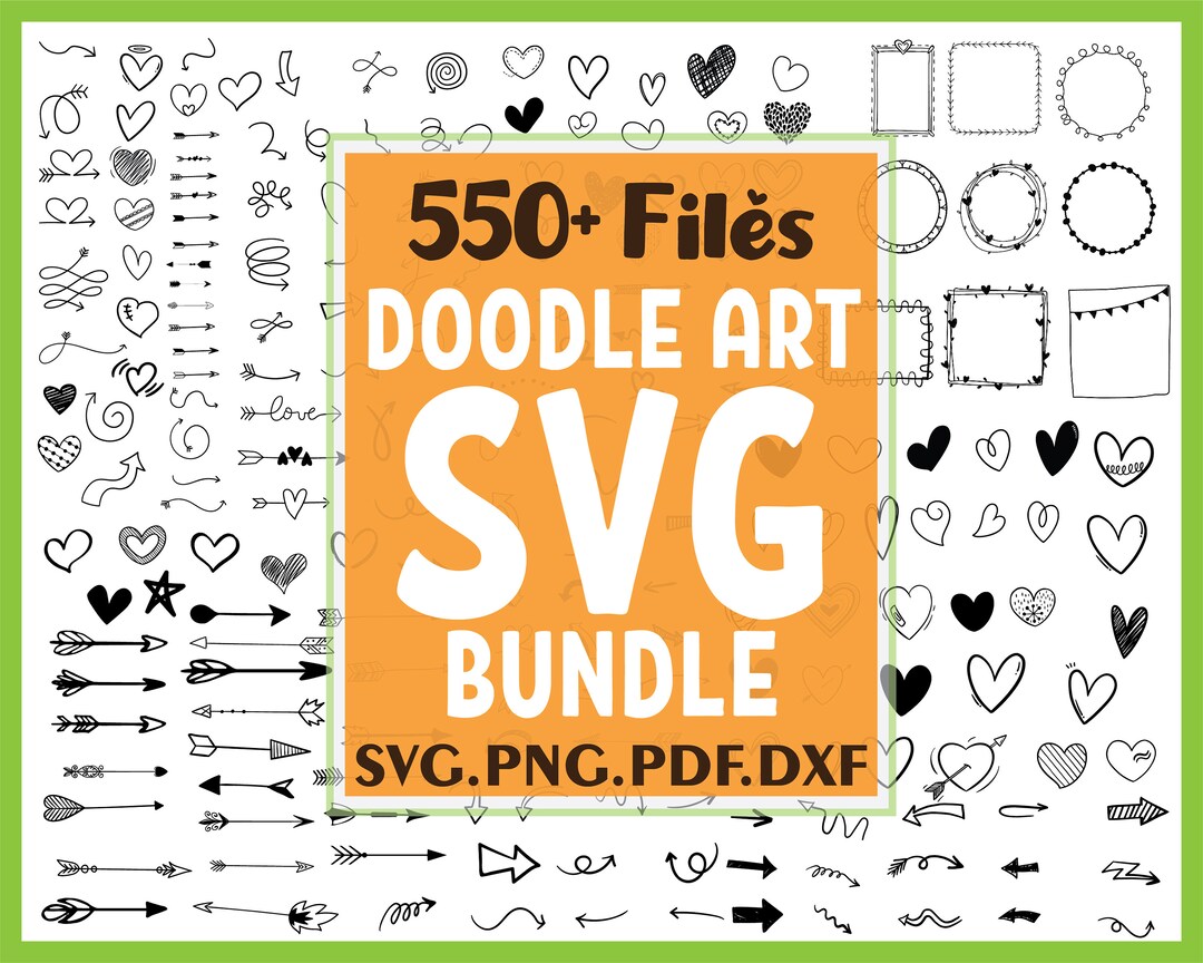 550 Hand Drawn Doodle Art Svg Bundle Arrows Svg Bundle Heart - Etsy Canada