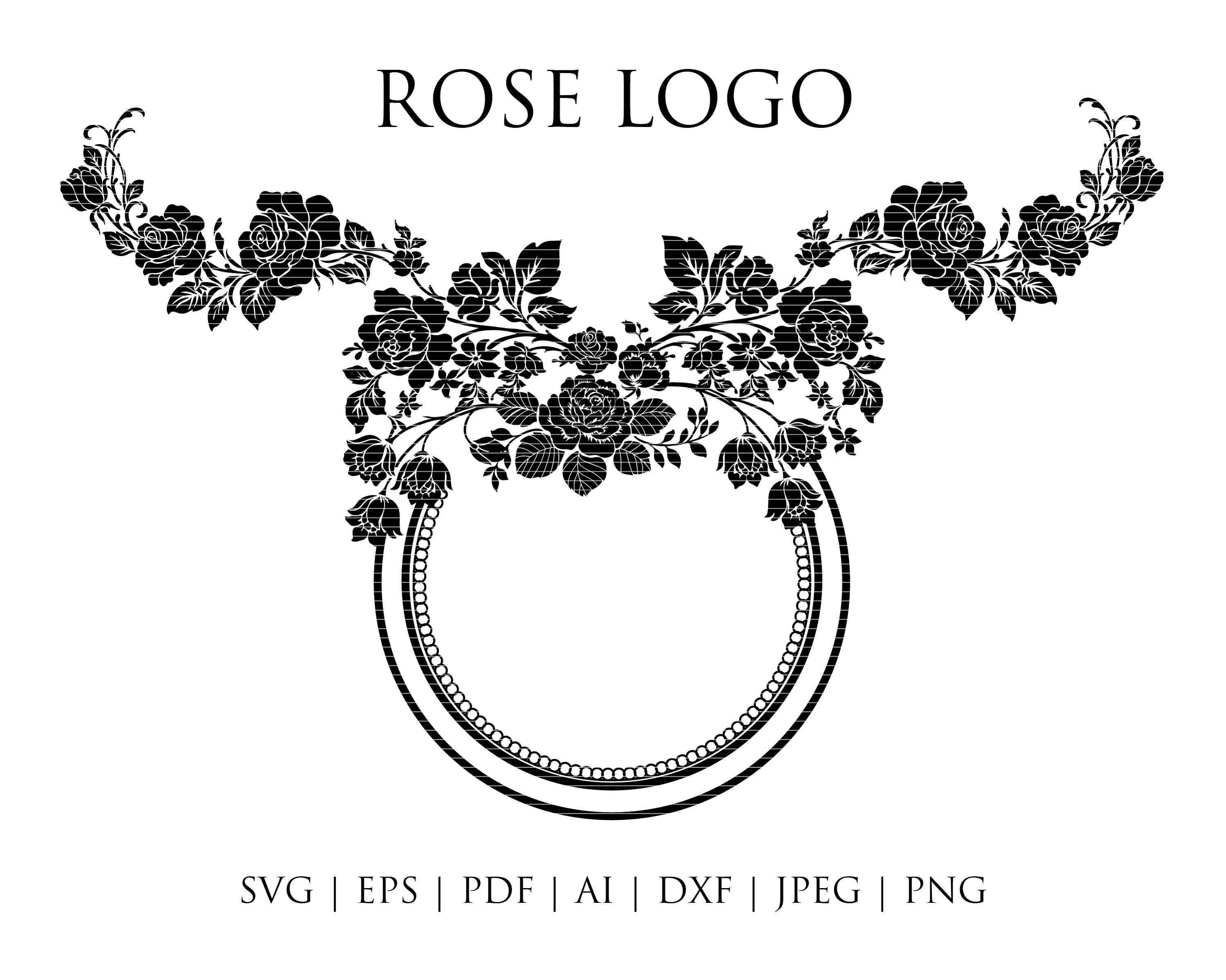 Rose Flower Logo Svg Rose Svg Wedding Logo Svg Rose - Etsy Australia