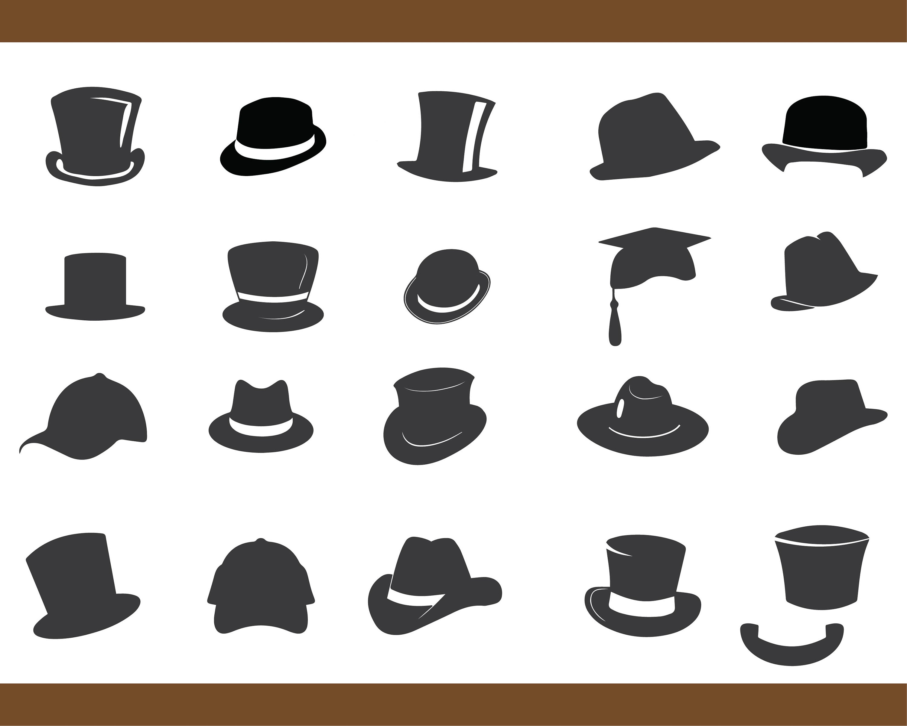 HAT SVG Bundle Gentleman Svg Hat Svg Hat Clipart Top Hat - Etsy