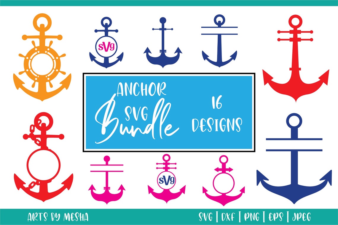 Anchor Monogram SVG Anchor Monogram Frame Anchor SVG - Etsy