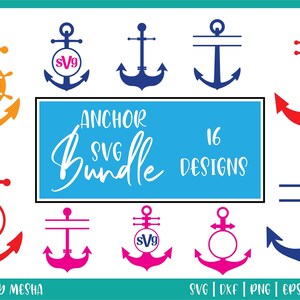 Anchor Monogram SVG, Anchor Monogram Frame, Anchor SVG, Nautical SVG ...