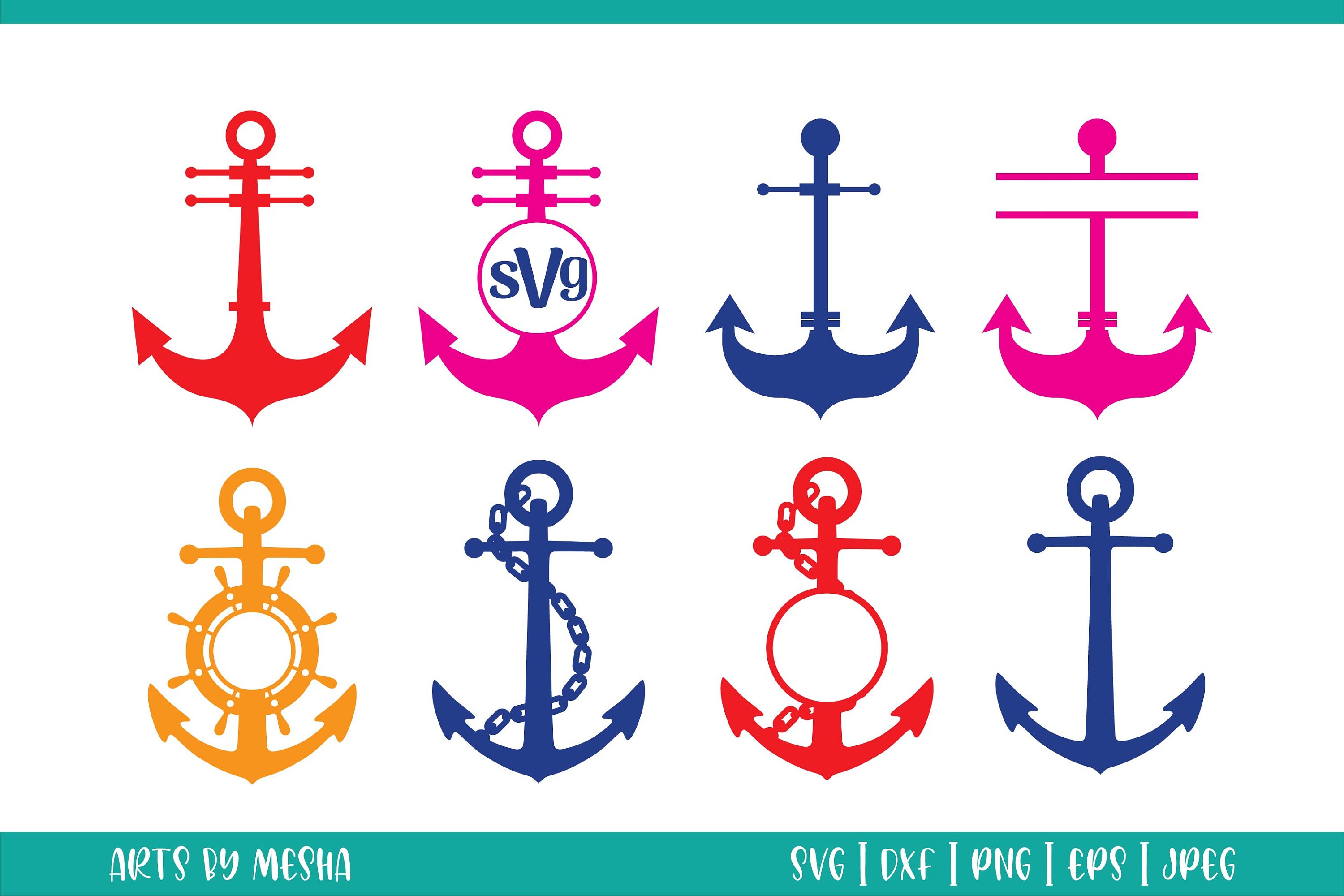 Anchor Monogram SVG Anchor Monogram Frame Anchor SVG - Etsy