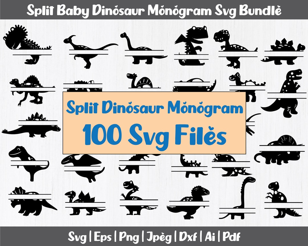 Buy 100 Split Baby Dinosaur Svg, Dinosaur Clipart, Dino Svg, Dino ...