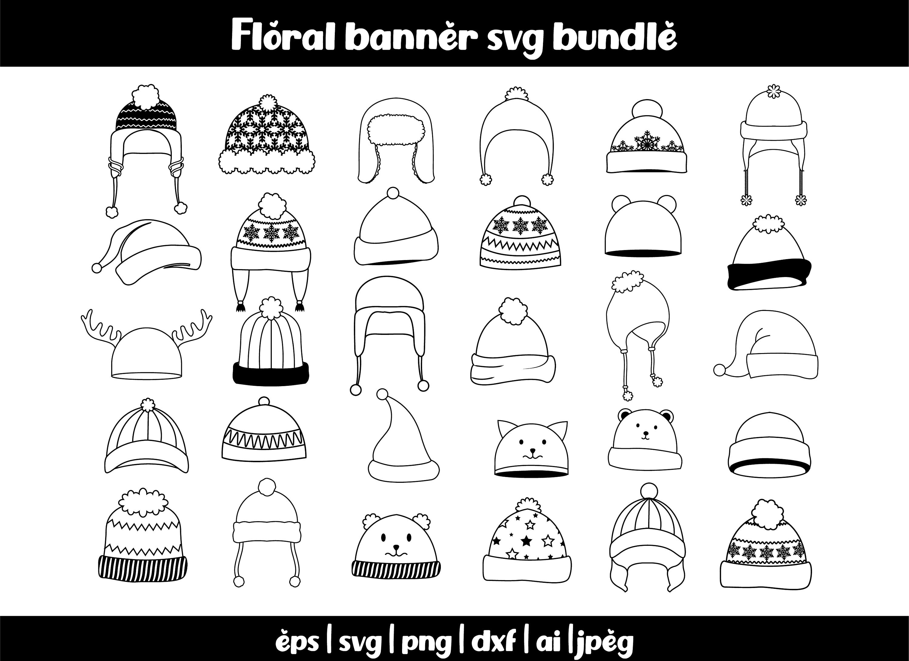 Winter Hats Clipart
