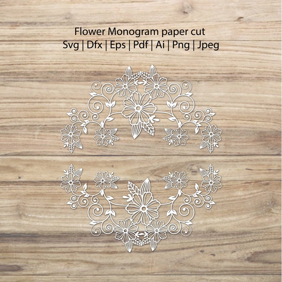 Floral Paper Cut Svg File Template Flower Svg Flower - Etsy