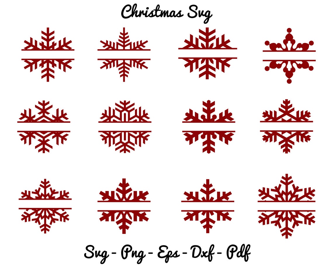 Christmas Snowflake Svg Bundle Snowflake Clipart Snowflake - Etsy
