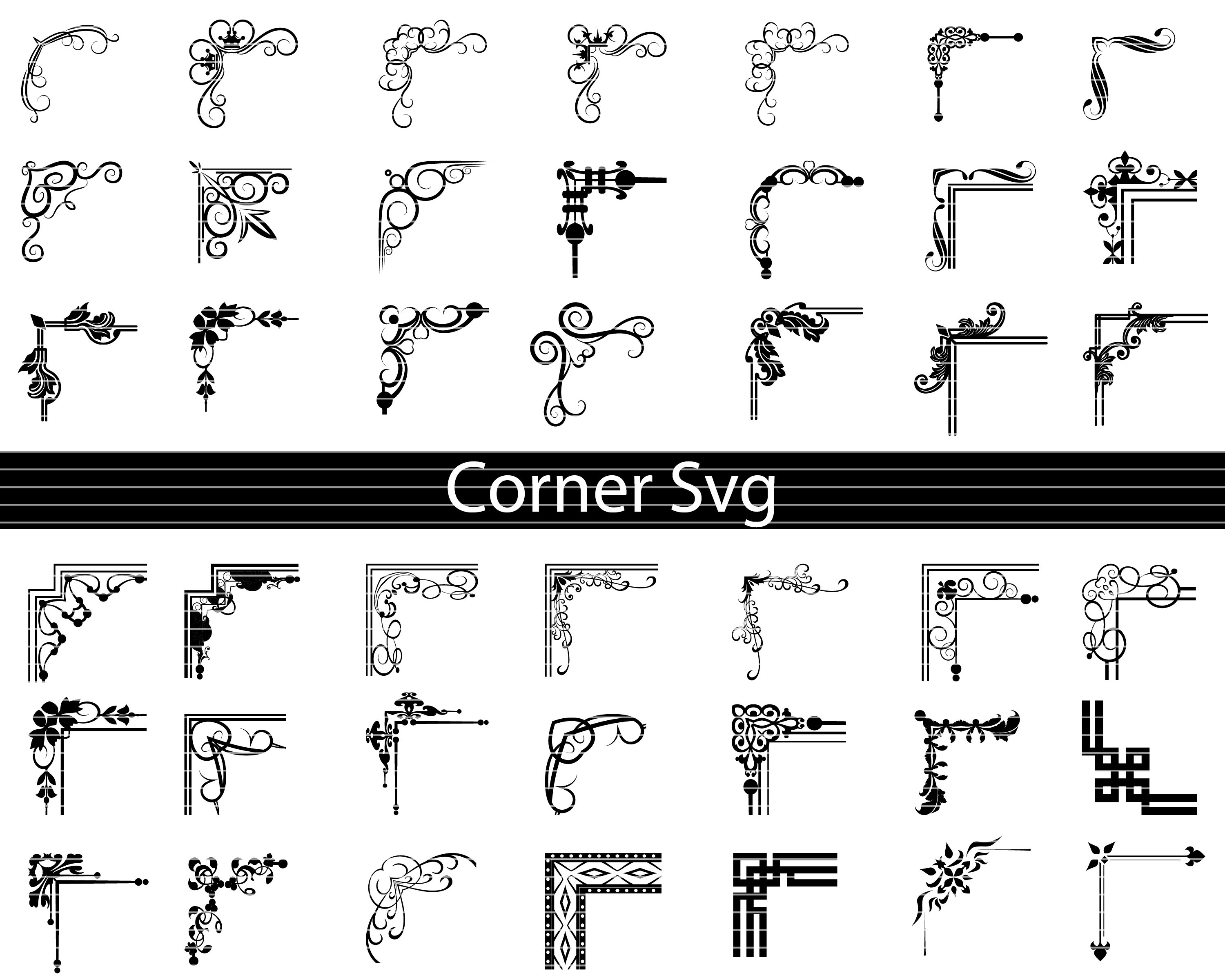 Scrapbooking Corner svg Bundle Corner svg Instant Download Floral ...