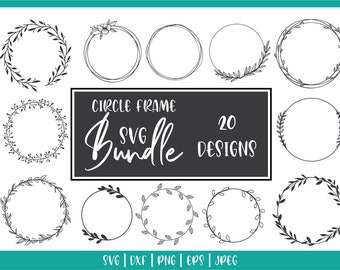 12 Round Dotted Monogram Frames SVG Cut Files Commercial Use - Etsy