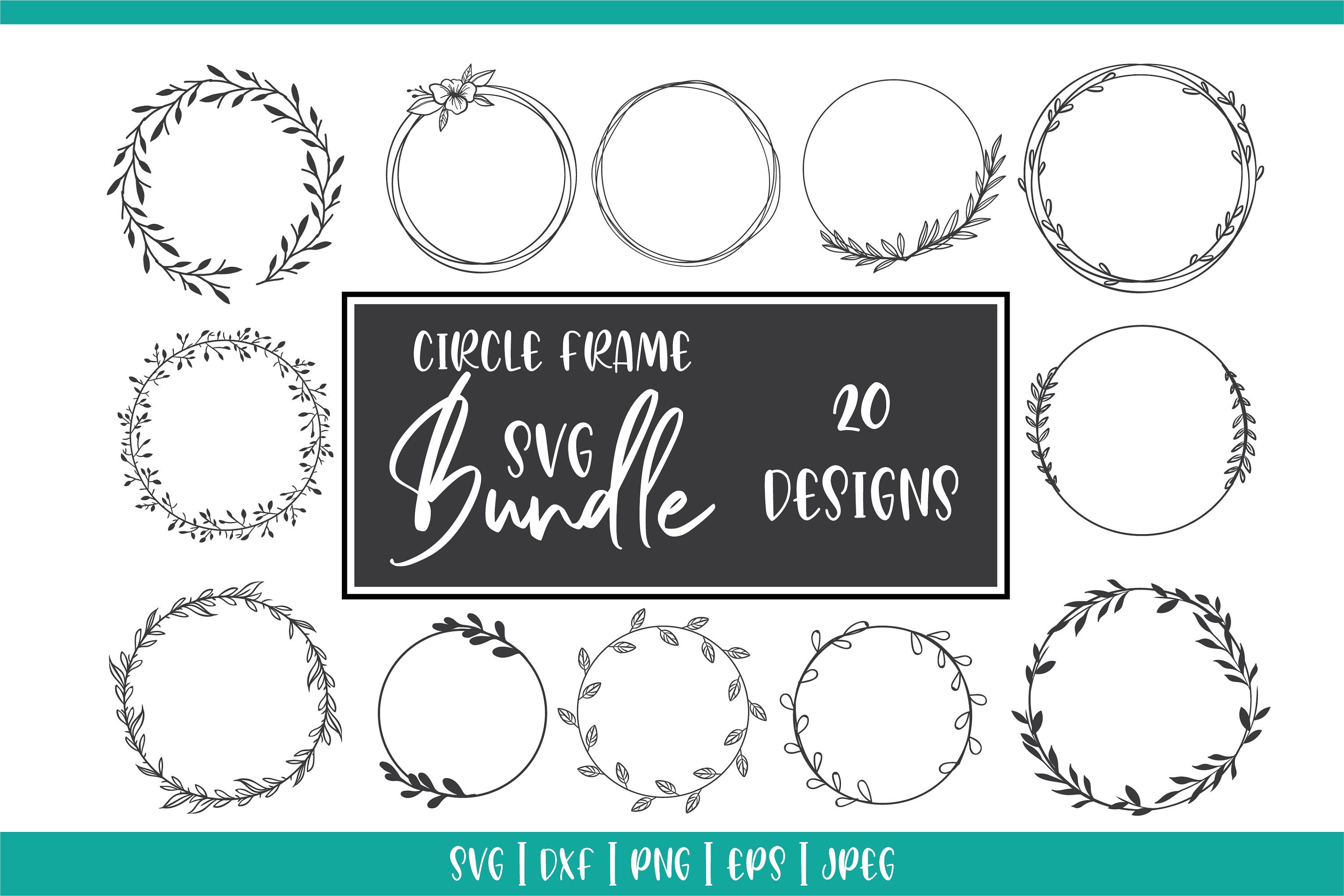 Circle Svg Bundle Circle Frame Svg Circle Wreath Svg Floral | Etsy Canada