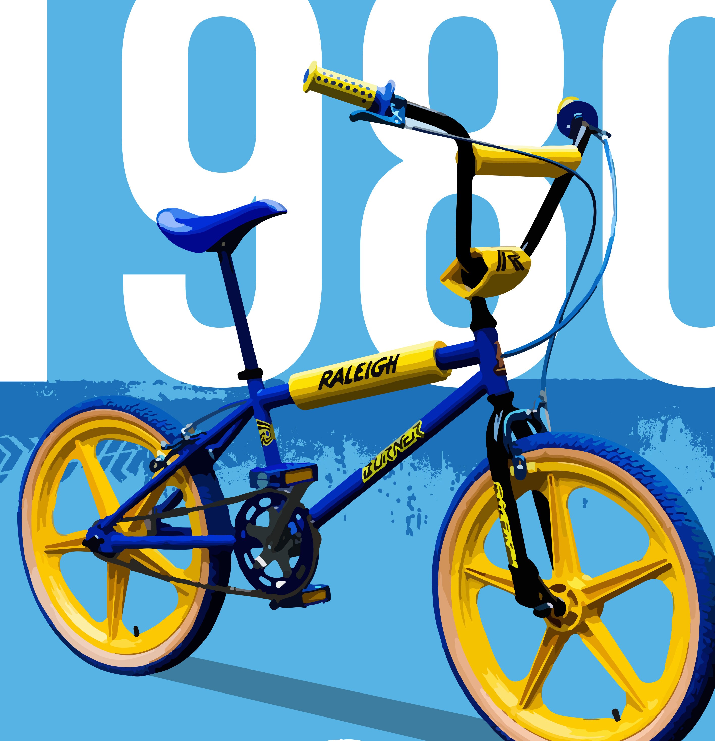 BMX Raleigh Burner, BMX Bicycle, Printable Poster, Wall Art for BMX ...