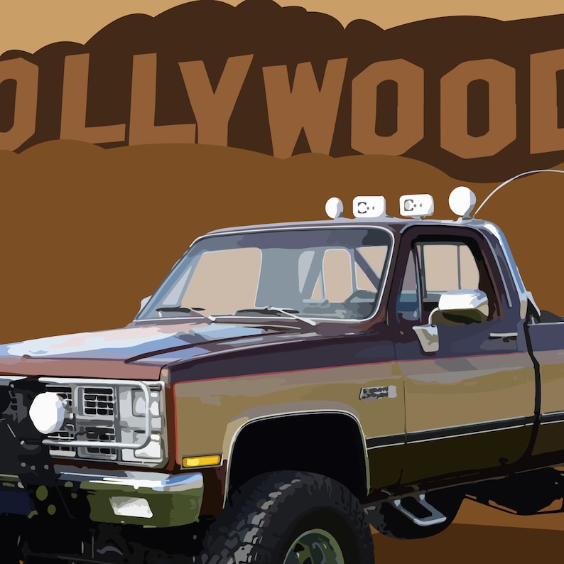 GMC 4x4 Truck, the Fall Guy, Famous Cars, Printable Poster, Wall Art ...