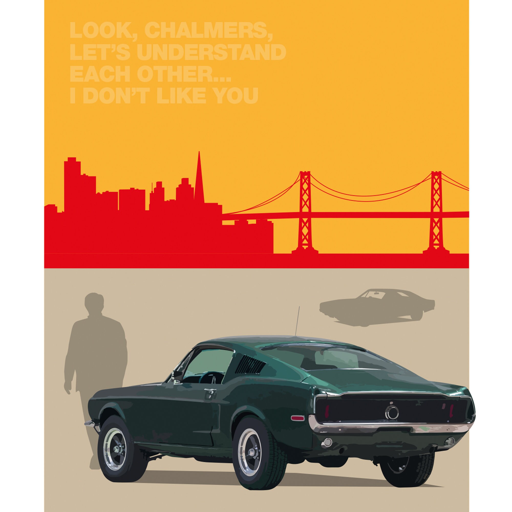 Ford Mustang, Bullitt, Famous Cars, Printable Poster, Wall Art for ...