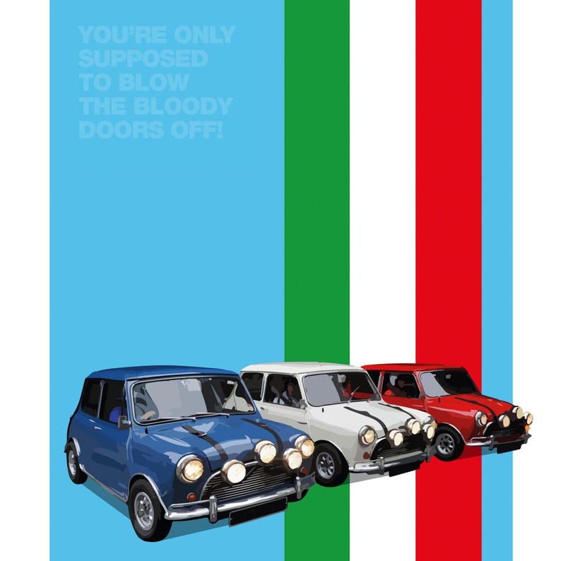 Mini Cooper, Italian Job, Famous Cars, Printable Poster, Wall Art for ...