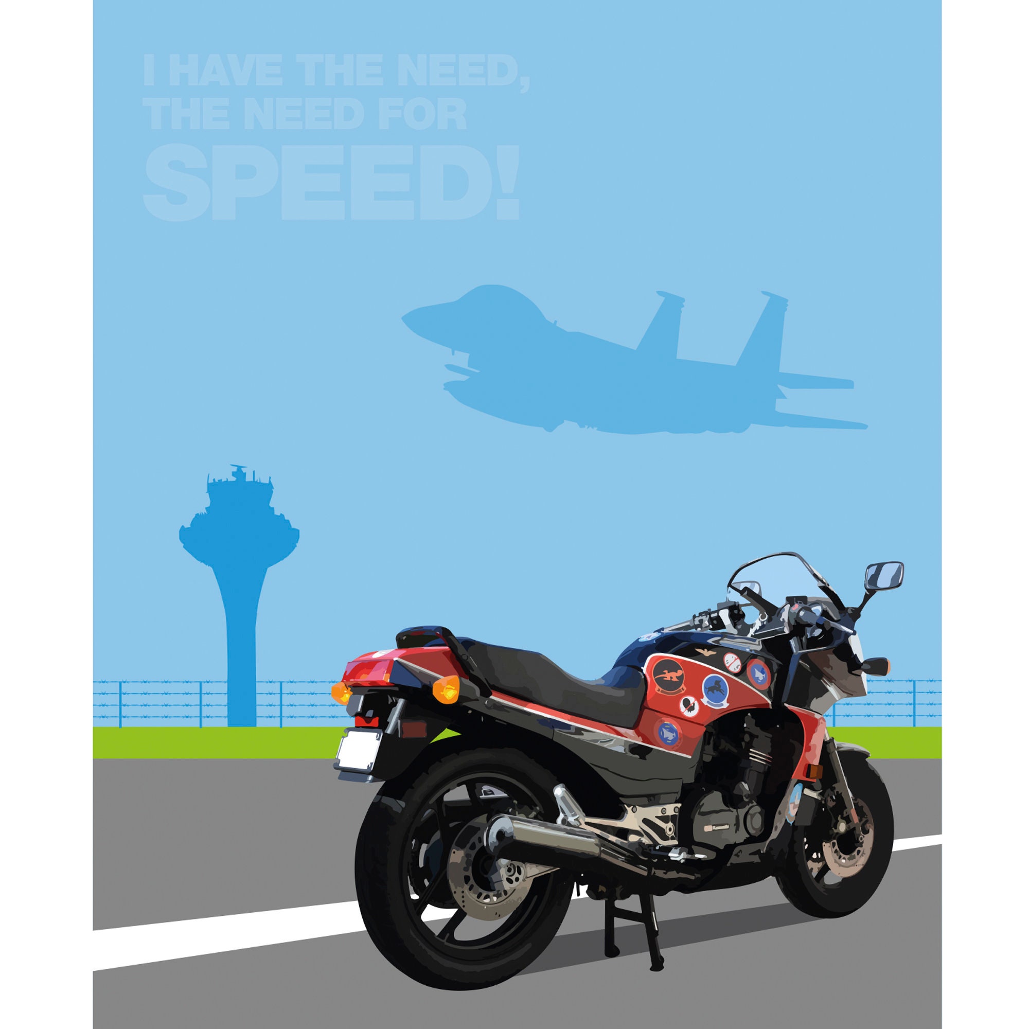 Kawasaki Gpz900r, 'top Gun', Famous Motorbikes, Printable Poster, Wall ...