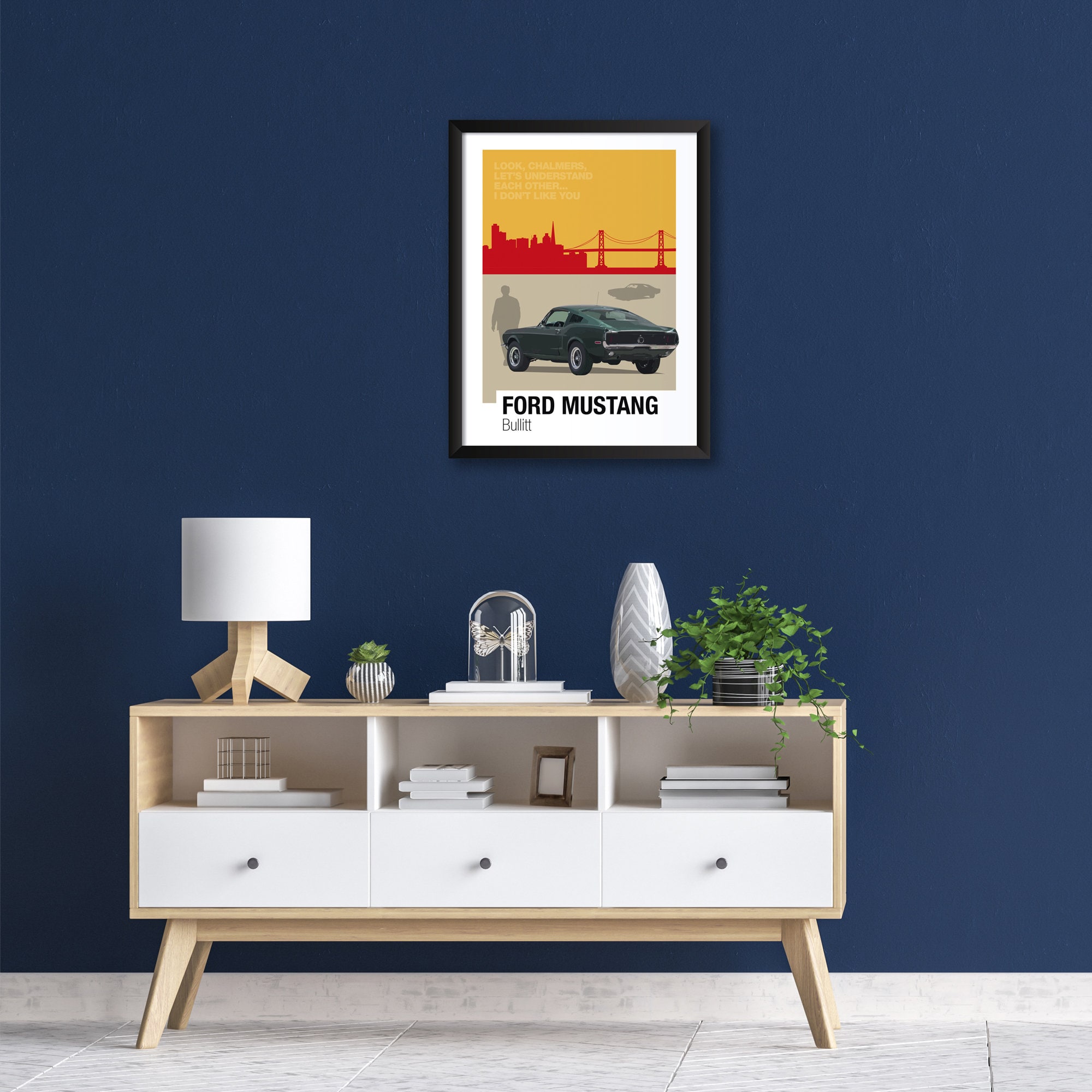 Ford Mustang, Bullitt, Famous Cars, Printable Poster, Wall Art for ...