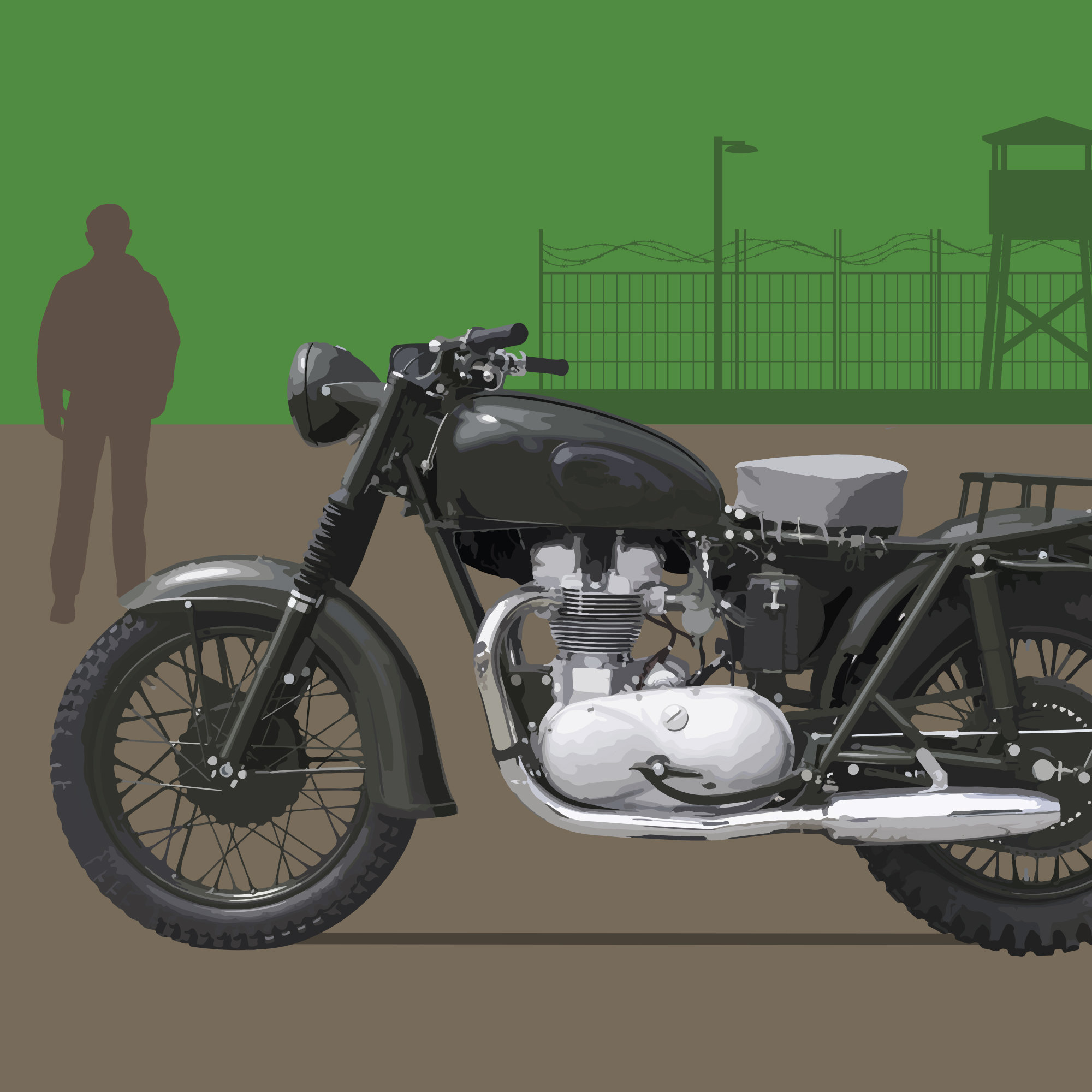 Triumph TRG, 'the Great Escape', Famous Motorbikes, Printable Poster ...