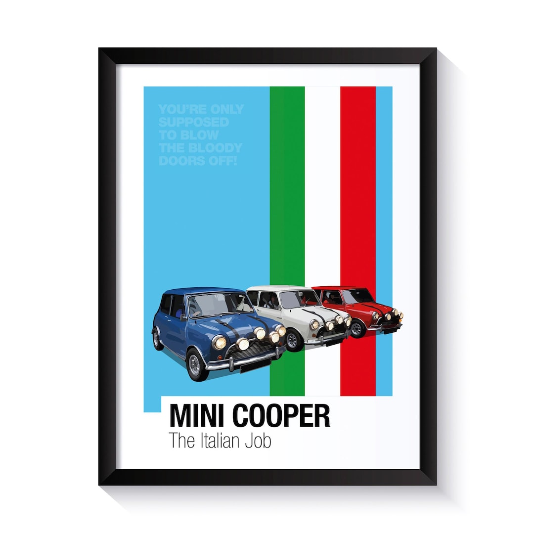 Mini Cooper, Italian Job, Famous Cars, Printable Poster, Wall Art for ...