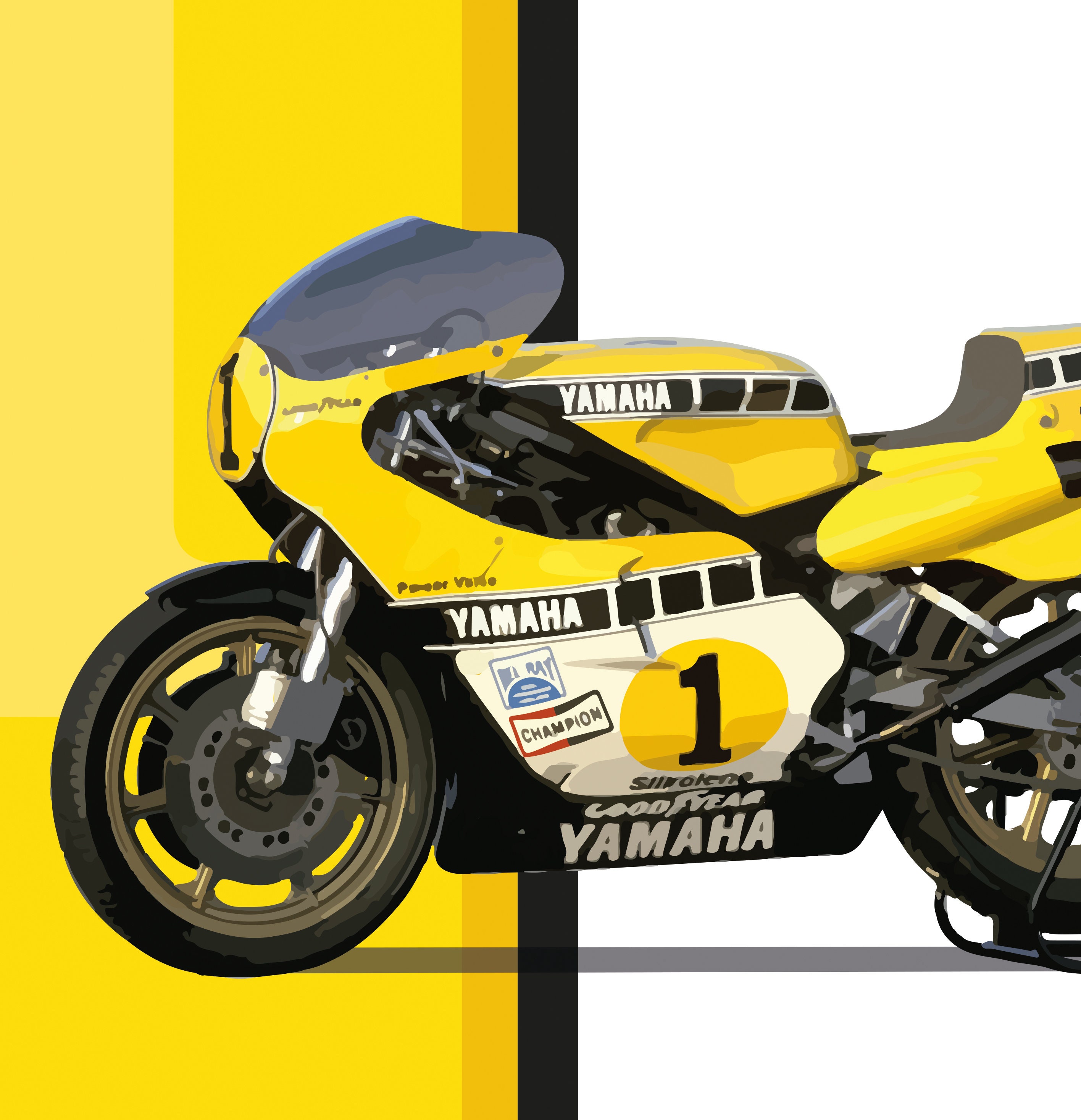 Yamaha YZR500, Kenny Roberts, Racing Motorbikes, Printable Poster, Wall ...