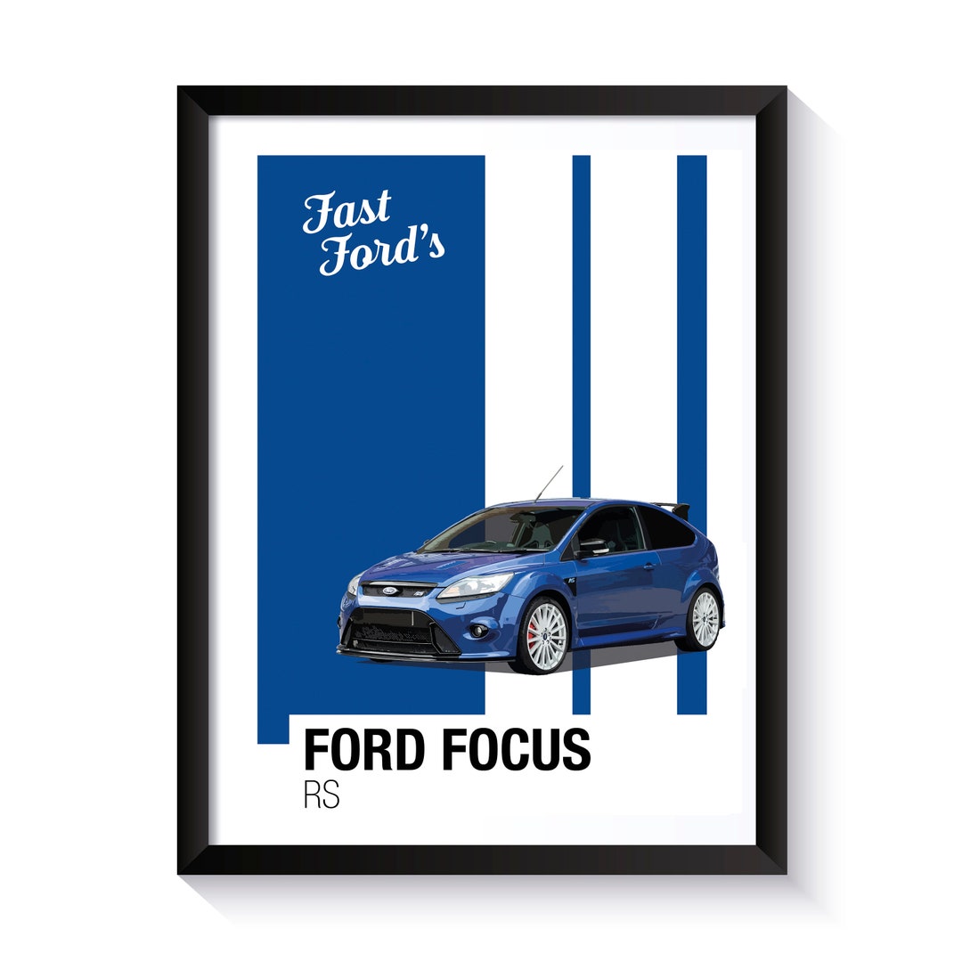 Ford Focus RS Mk3, Fast Fords, Printable Poster, Wall Art for Sports Car Fans, DIGITAL DOWNLOAD ...