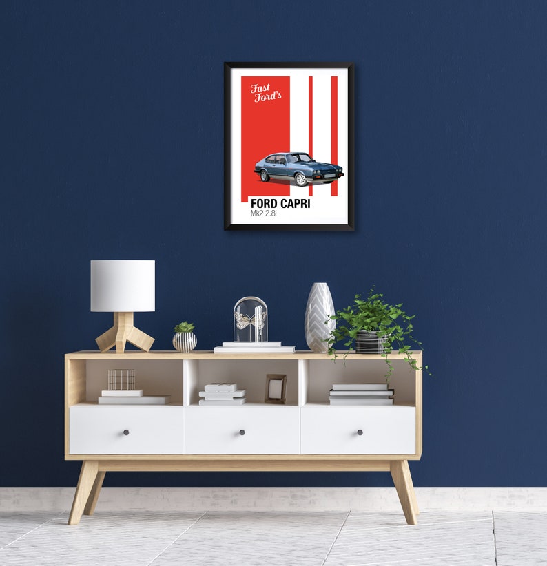 Ford Capri Mk3 2.8i, Fast Fords, Printable Poster, Wall Art for Sports ...