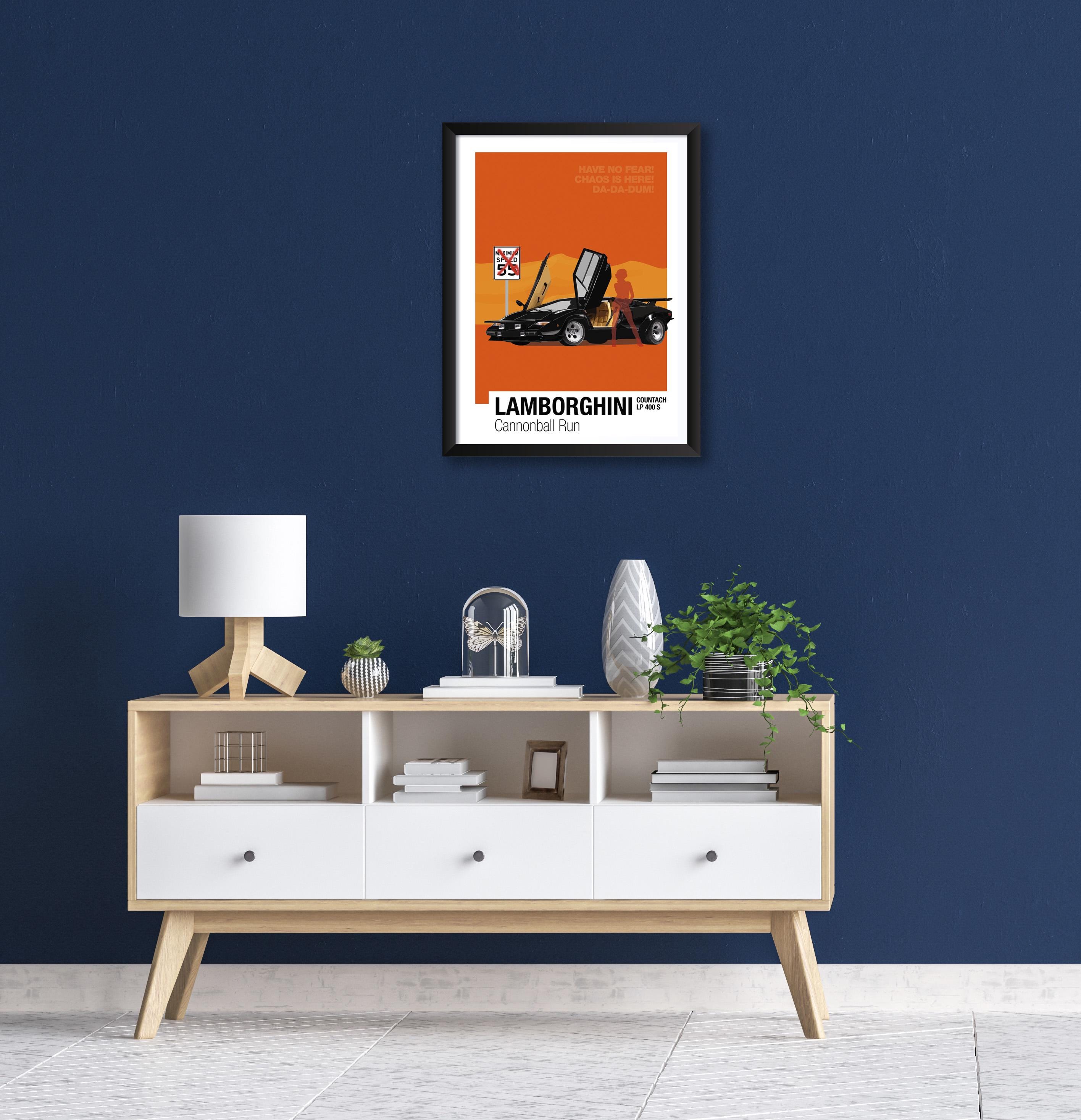 Lamborghini Countach, Cannonball Run, Famous Cars, Printable Poster ...