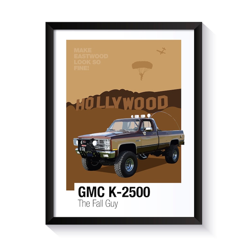 GMC 4x4 Truck, the Fall Guy, Famous Cars, Printable Poster, Wall Art ...