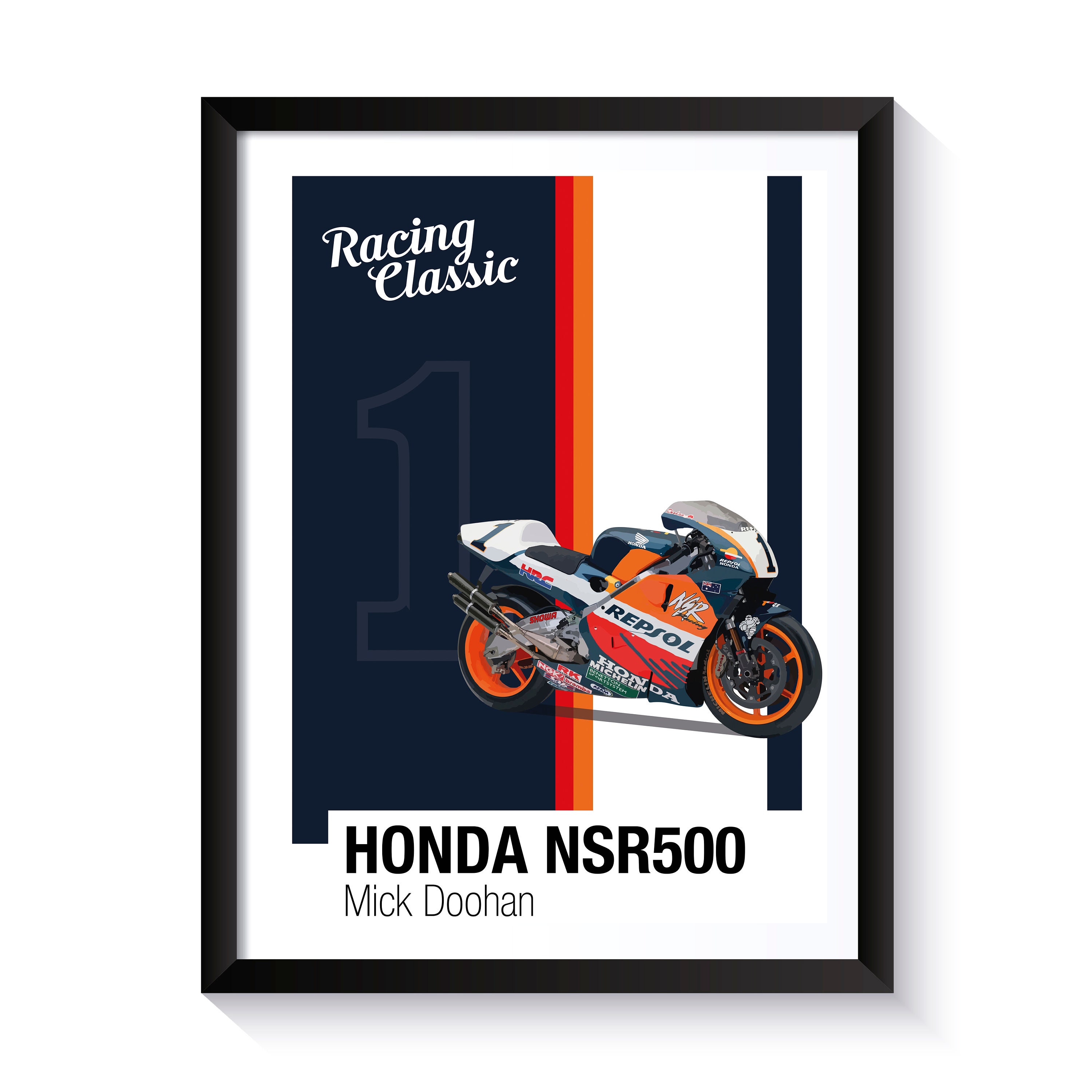 Honda NSR500, Mick Doohan, Racing Motorbikes, Printable Poster, Wall ...