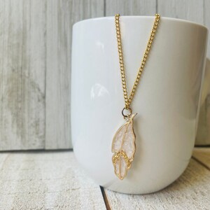 Crystal Feather Necklace, Christmas Gift for Her, Gemstone Dainty ...