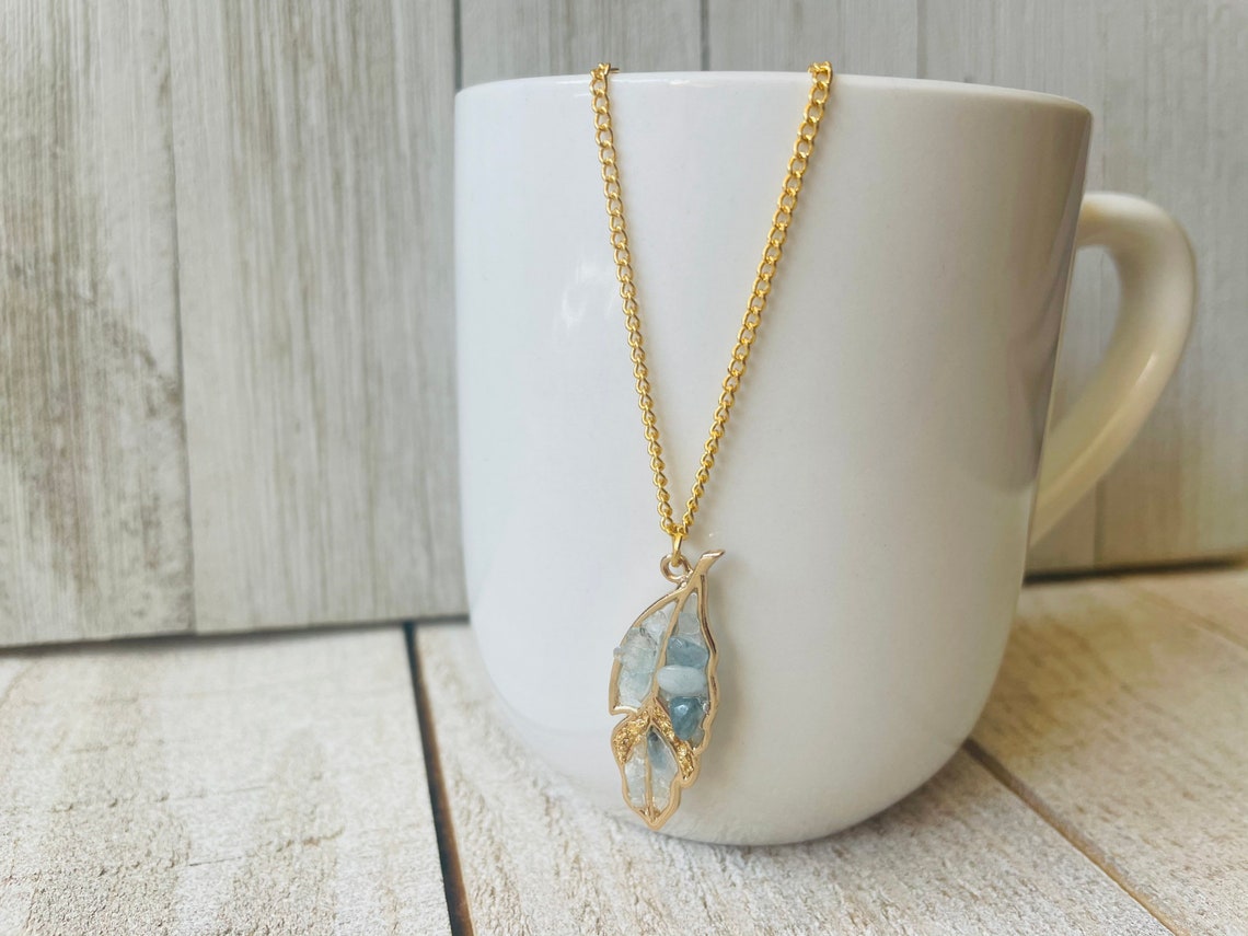 Crystal Feather Necklace, Christmas Gift for Her, Gemstone Dainty ...