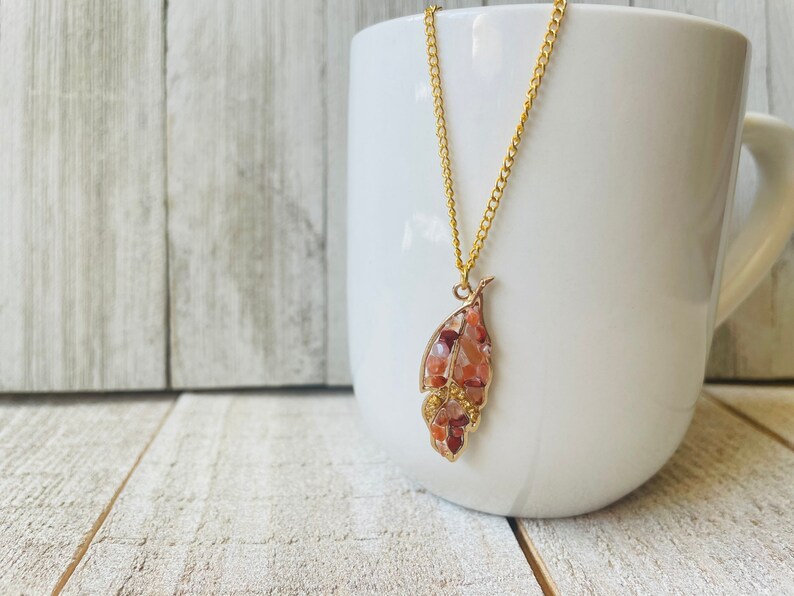 Crystal Feather Necklace, Christmas Gift for Her, Gemstone Dainty ...