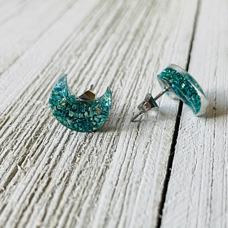 Resin Stud Earrings - Etsy