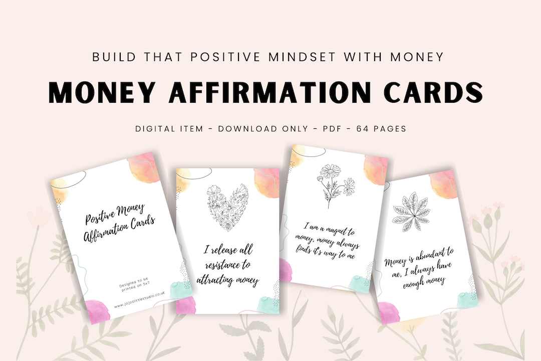 Money Affirmation Cards Digital Download Positive Mindset Daily Mantra ...