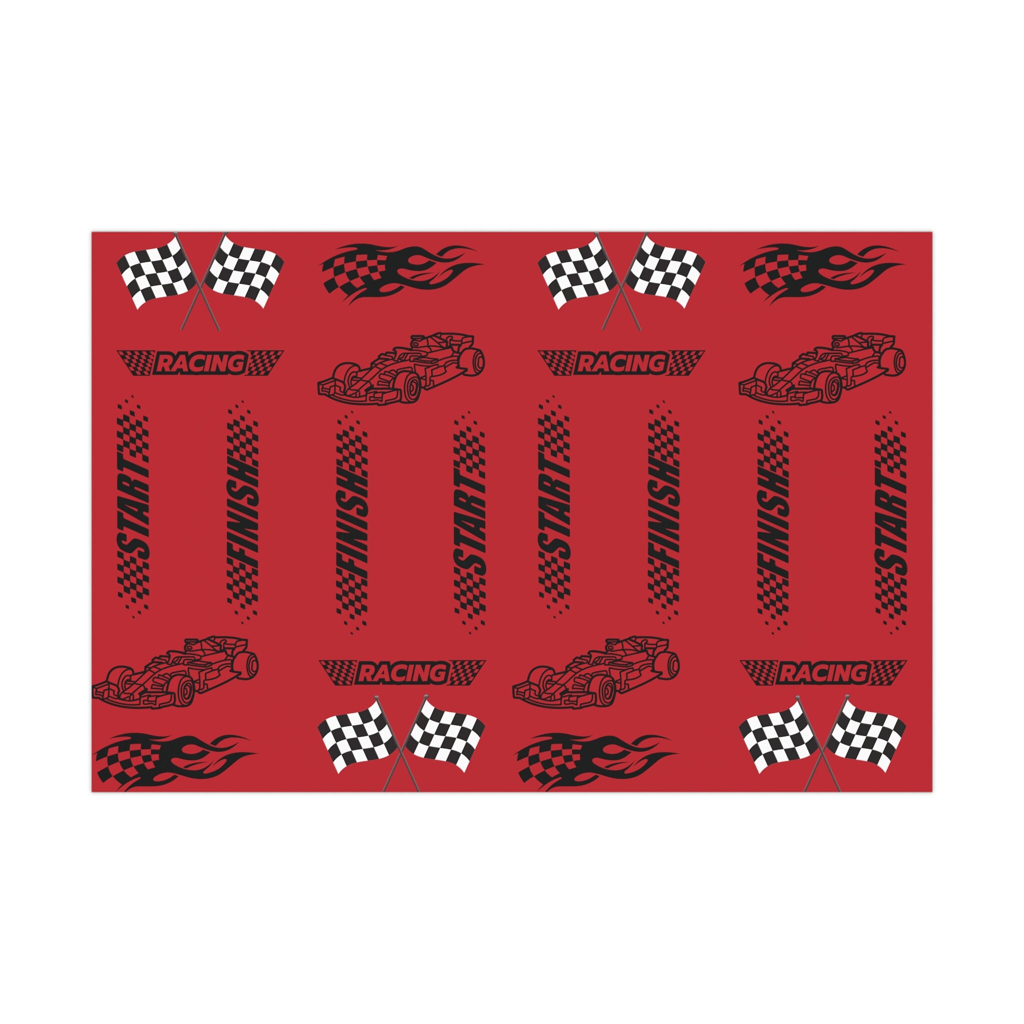 Racing Cars Gift Wrap Papers, Red Racing Wrap Paper, Cars Wrap Paper ...