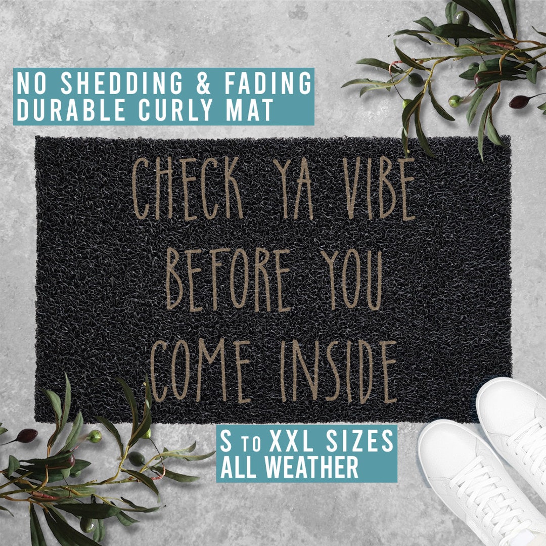 Check Your Vibe Before You Come Inside Doormat Welcome Mat Funny Door ...