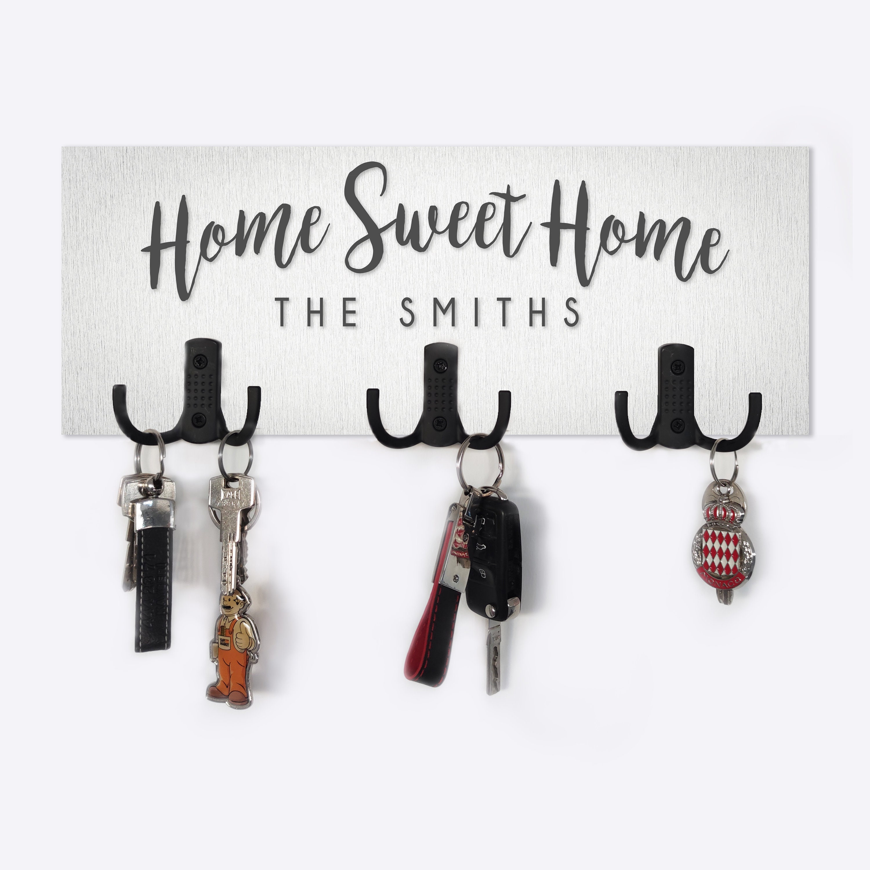 Personalized Wood Key Hanger for Wall Custom Family Name Key | Etsy