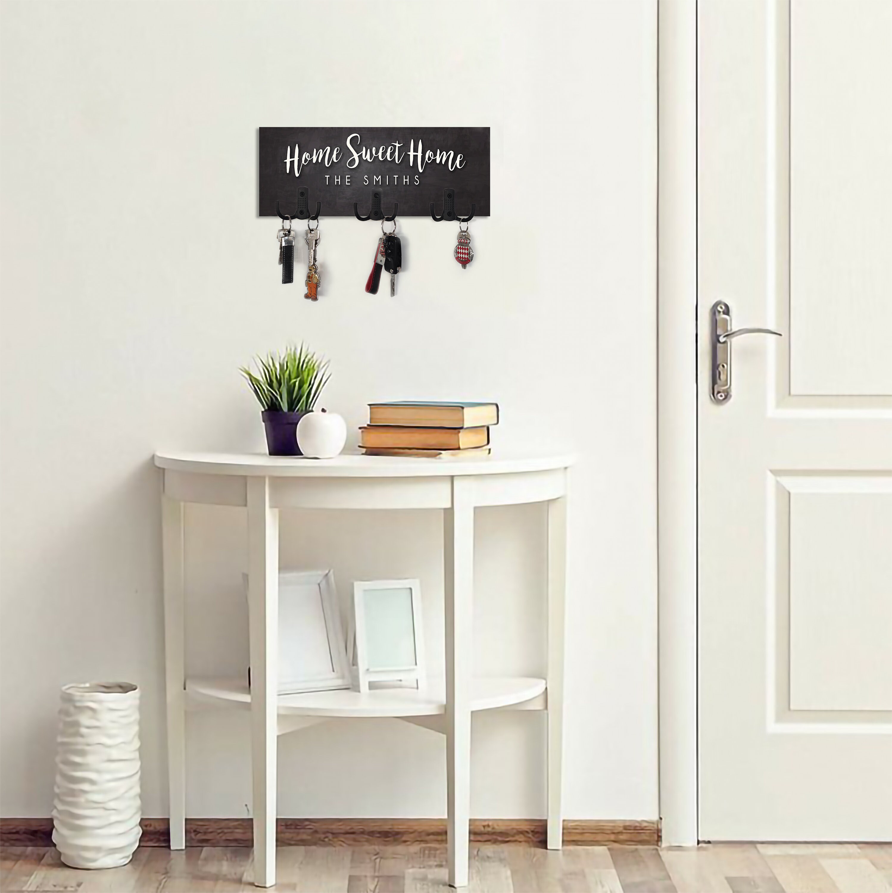 Personalized Wood Key Hanger for Wall Custom Family Name Key | Etsy