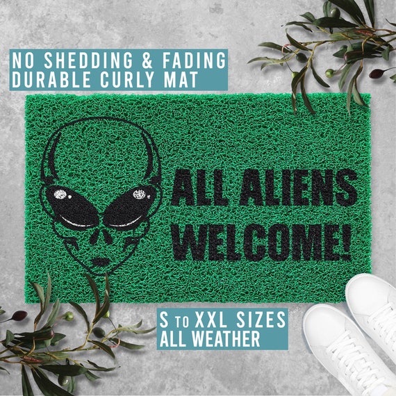 All Aliens Welcome Doormat Space UFO Nasa Area 51 Decor - Etsy