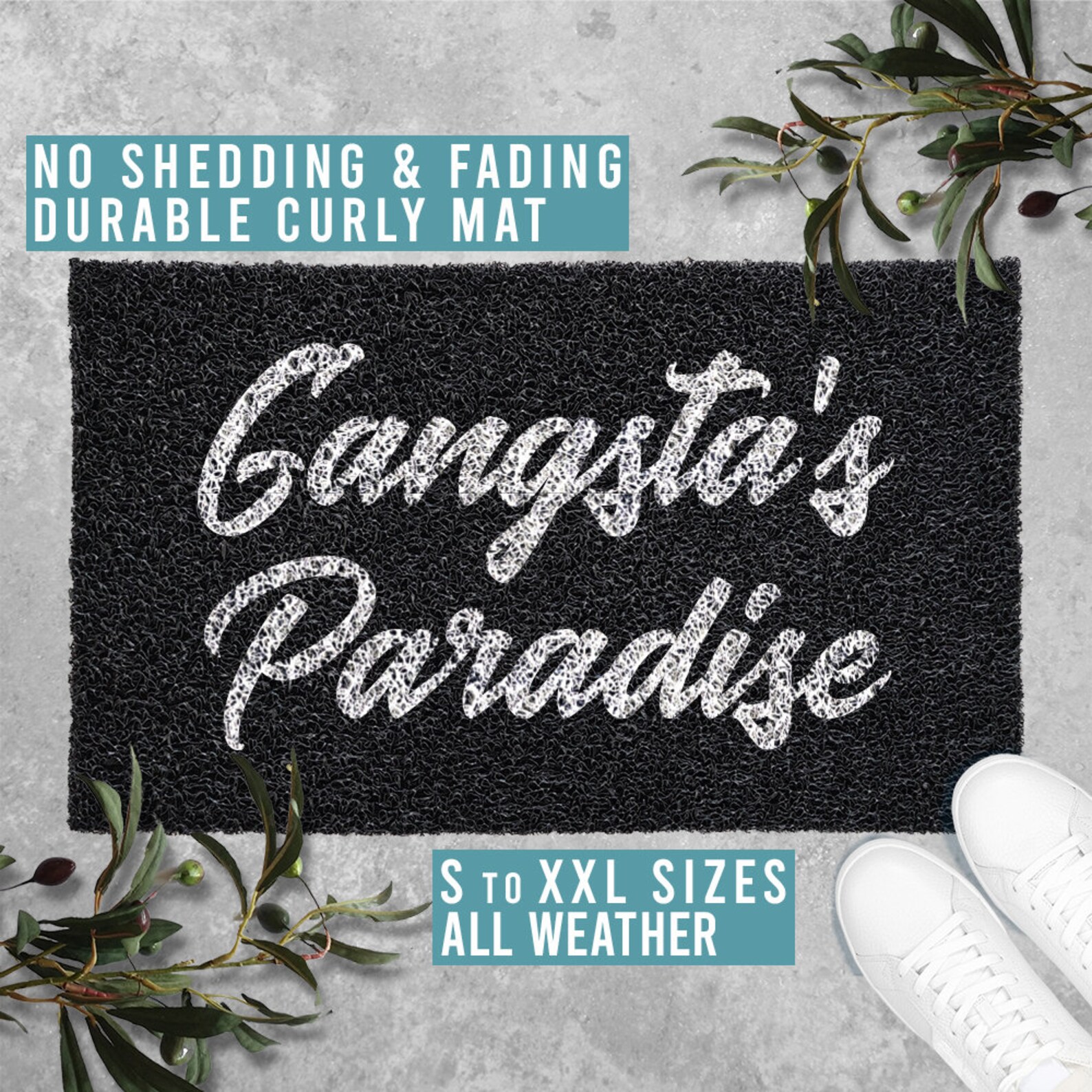 Gangsta's Paradise Doormat Funny Welcome Door Mat Housewarming Gift All ...