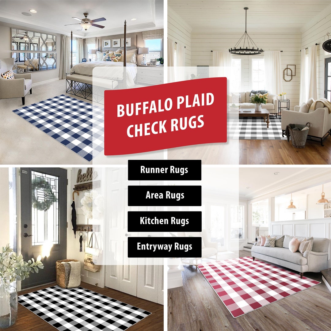 Buffalo Plaid Check Entryway Rugs Runner Rugs Area Rugs Kitchen Rugs ...