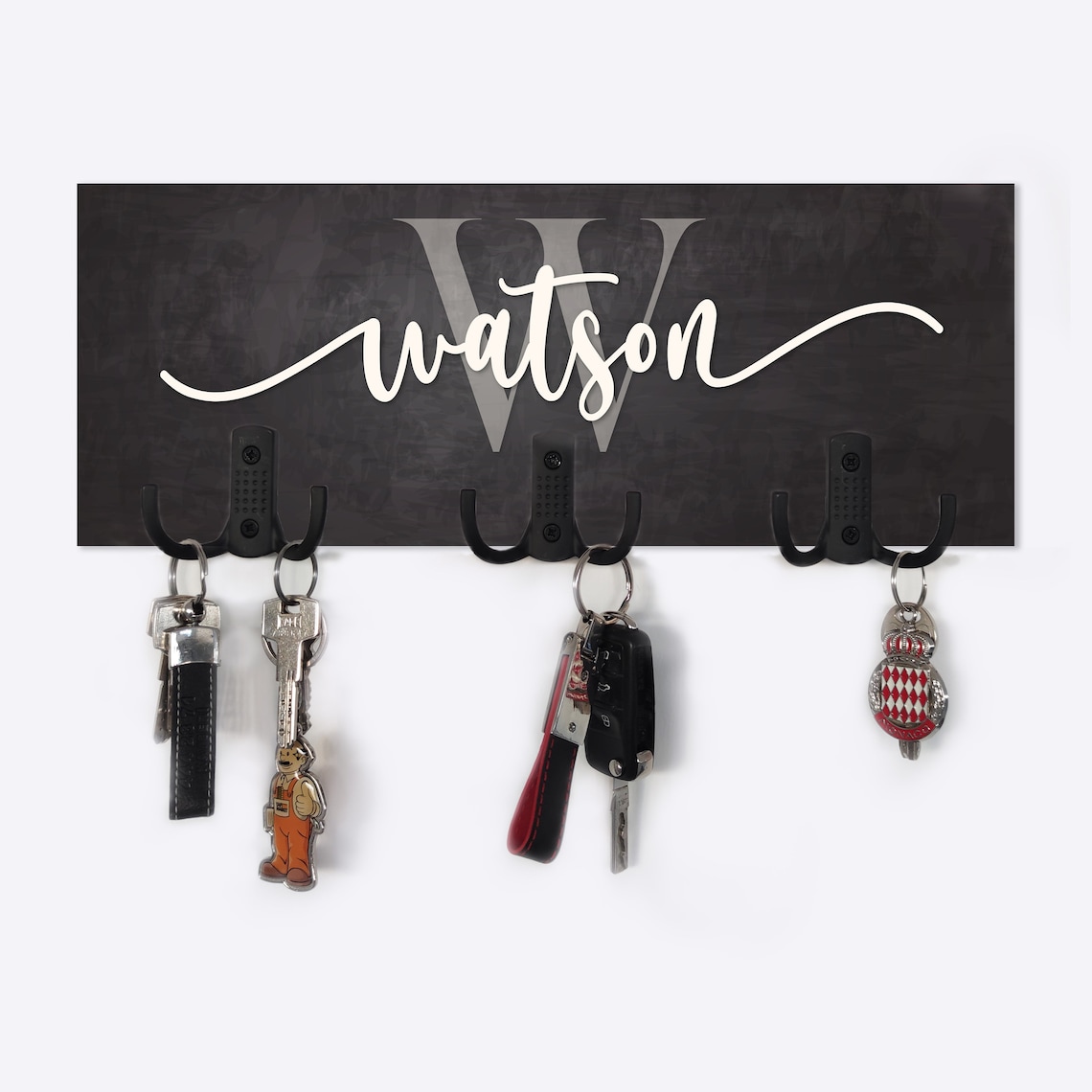 Personalized Wood Key Hanger for Wall Custom Family Name Key - Etsy