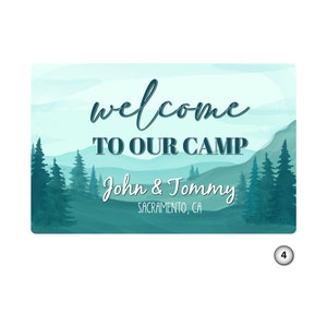 Happy Campers Doormat, Camping Mat, Camper Family Name Rug, Camping ...