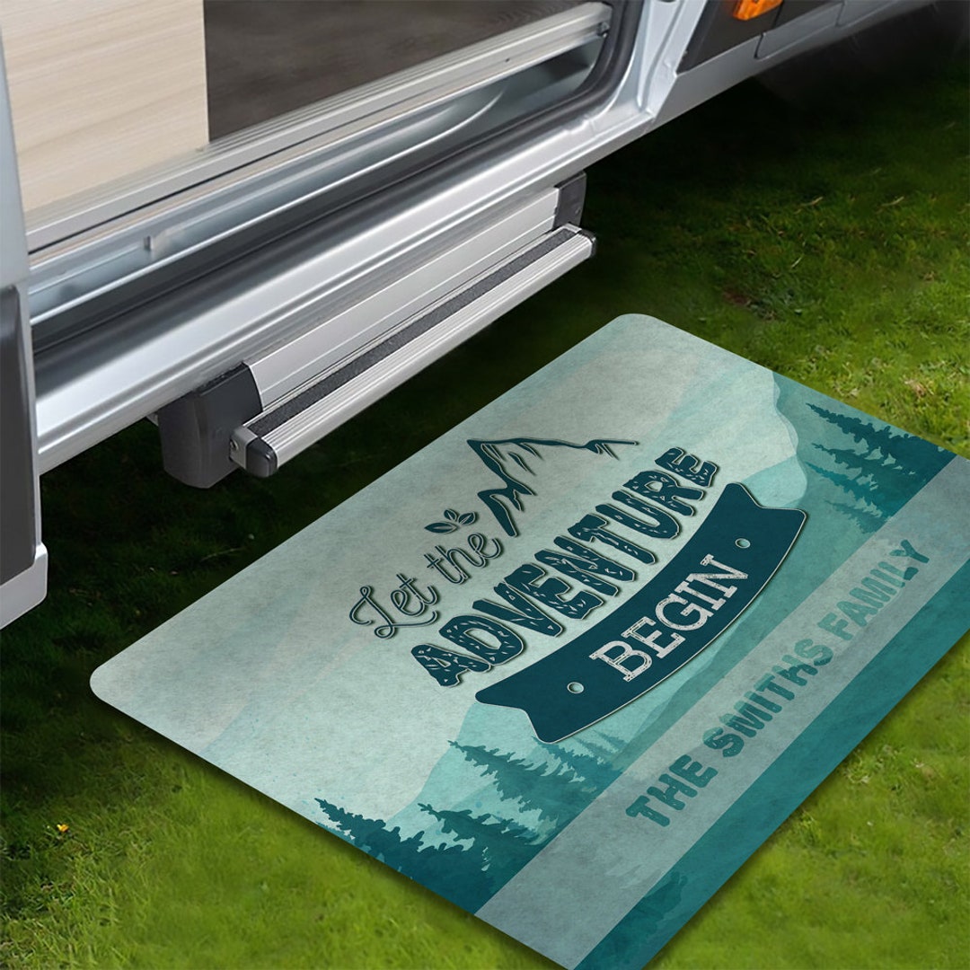 Happy Campers Doormat, Camping Mat, Camper Family Name Rug, Camping ...