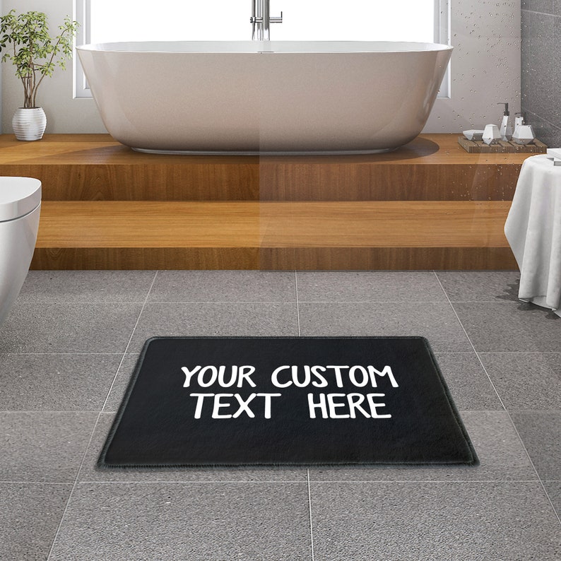 Your Custom Text Funny Bath Mat Bathroom Rug Bathroom Decor - Etsy